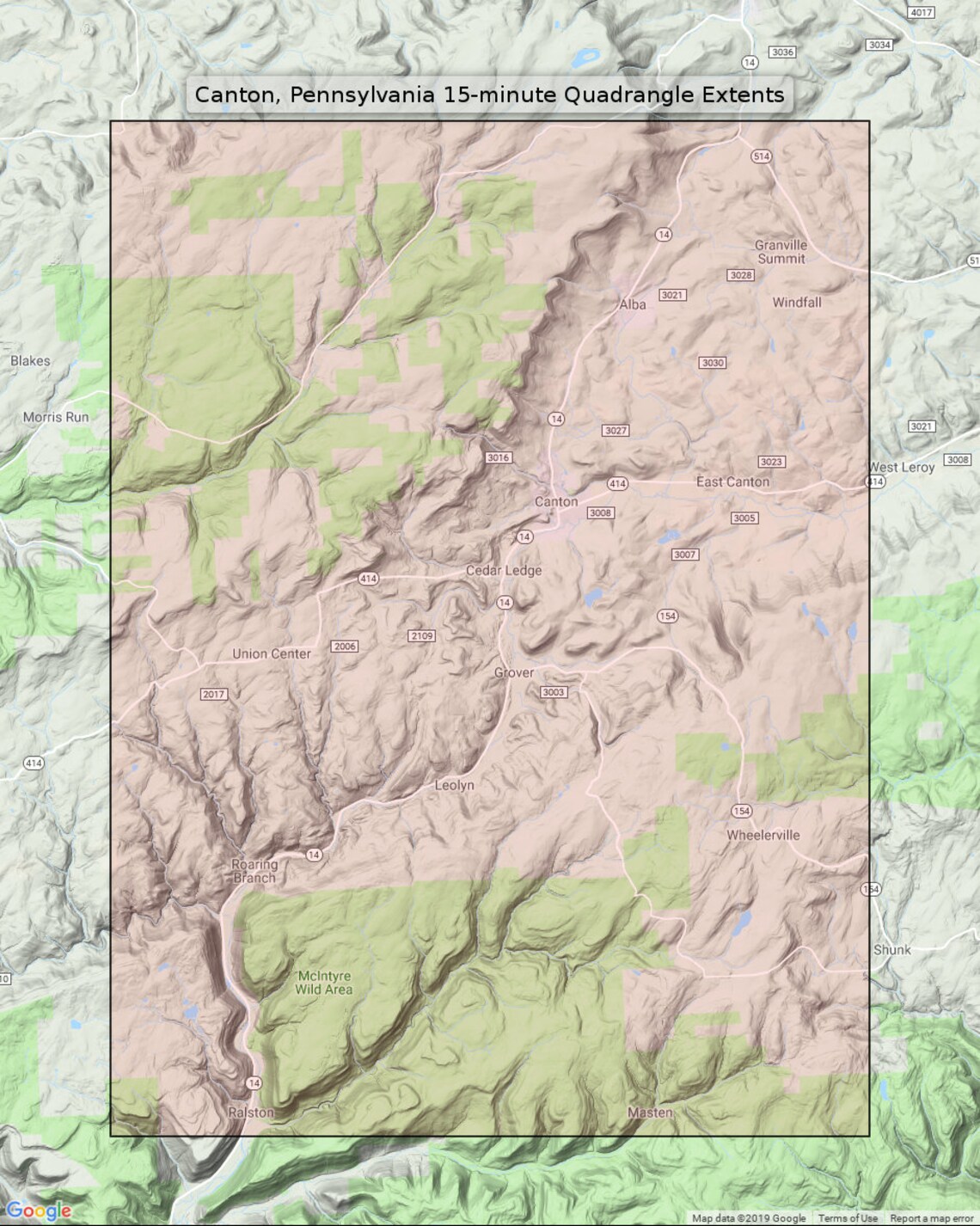 Canton Pennsylvania Vintage Original USGS Topo Map 1942 Alba - Etsy
