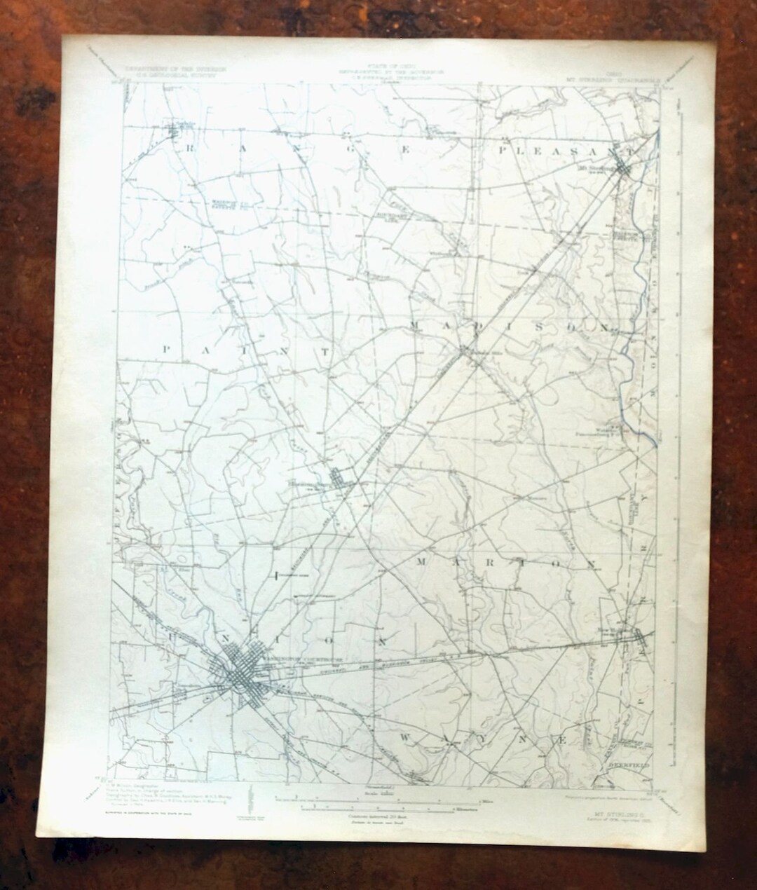 Mount Sterling Ohio Vintage Original USGS Topographic Map 1906 - Etsy