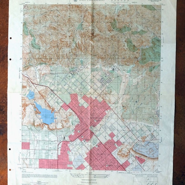 Topographic Map Los Angeles - Etsy
