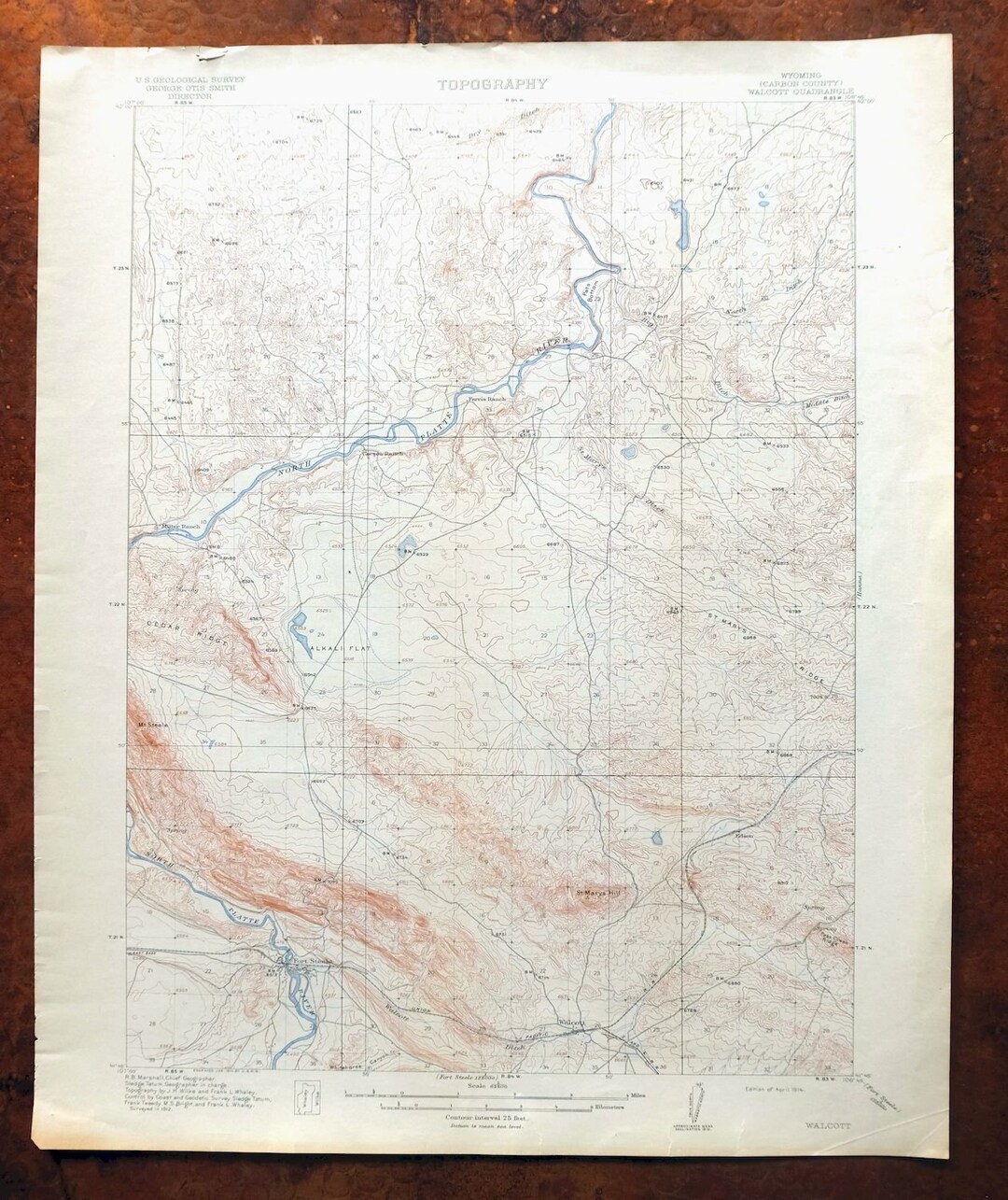 1914 Walcott Wyoming Historical Antique Original USGS - Etsy