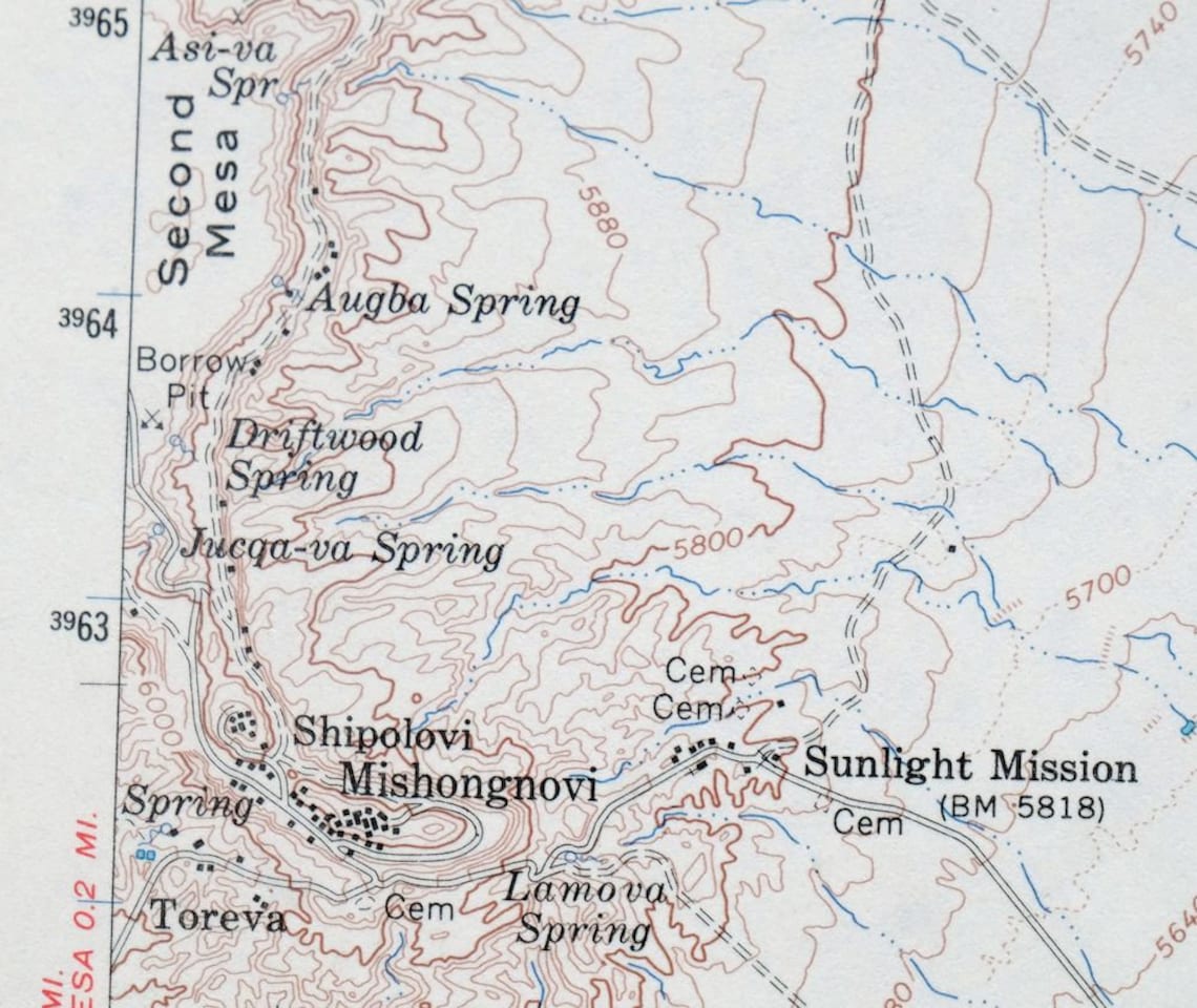 Hopi First Mesa Polacca Arizona Vintage Original USGS Topographic Map ...