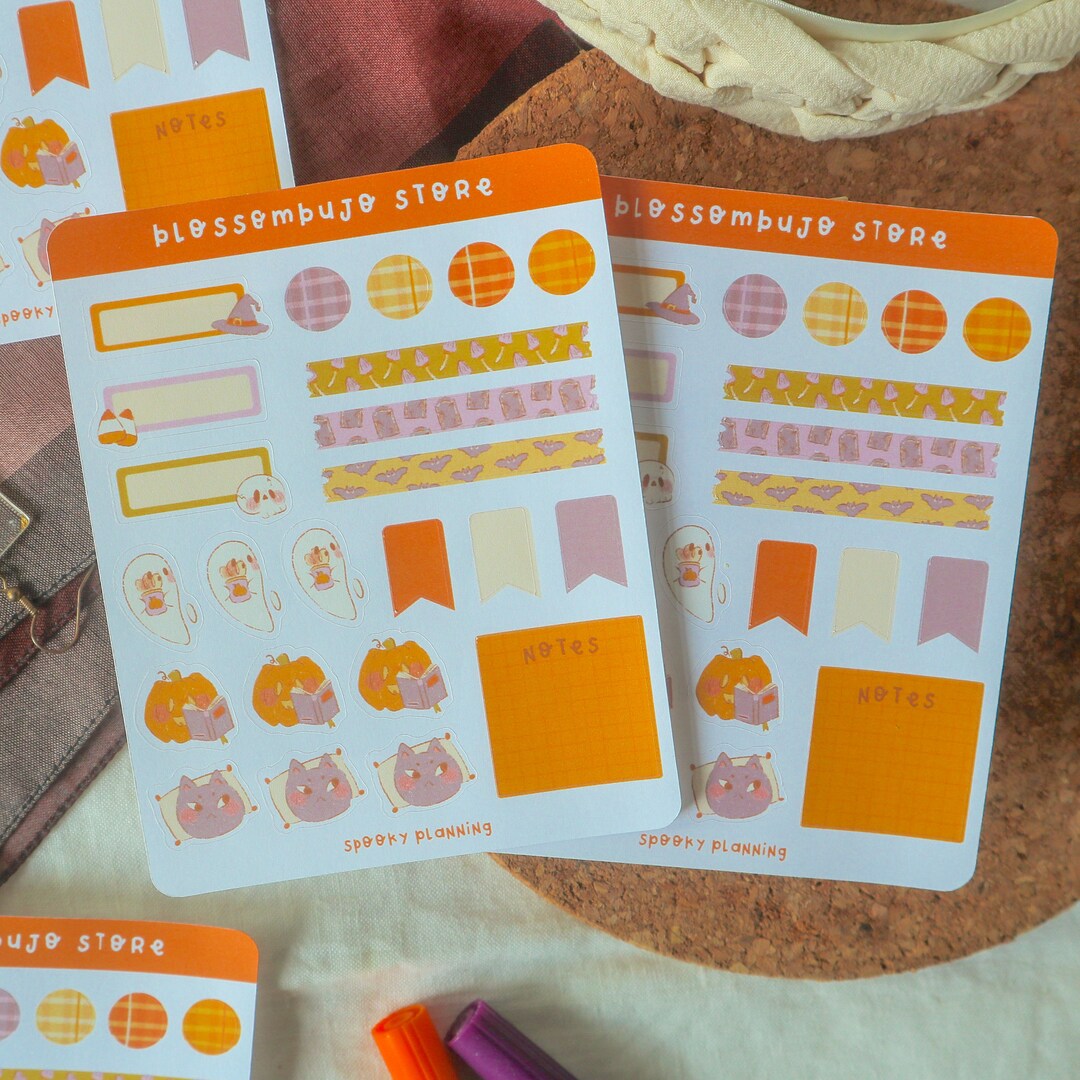 Spooky Planning Sticker Sheet – Halloween Bullet Journal Stickers - Etsy