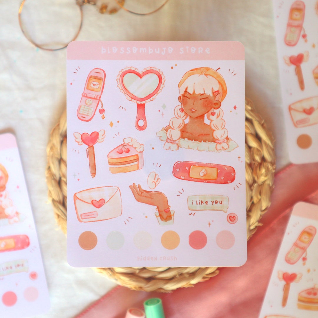 Stickersheet - Hidden Crush | Bullet Journal Stickers, Planner Stickers ...