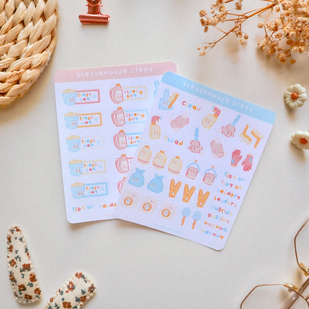 Stickersheet Cleaning Mood Bullet Journal Stickers, Planner Stickers ...
