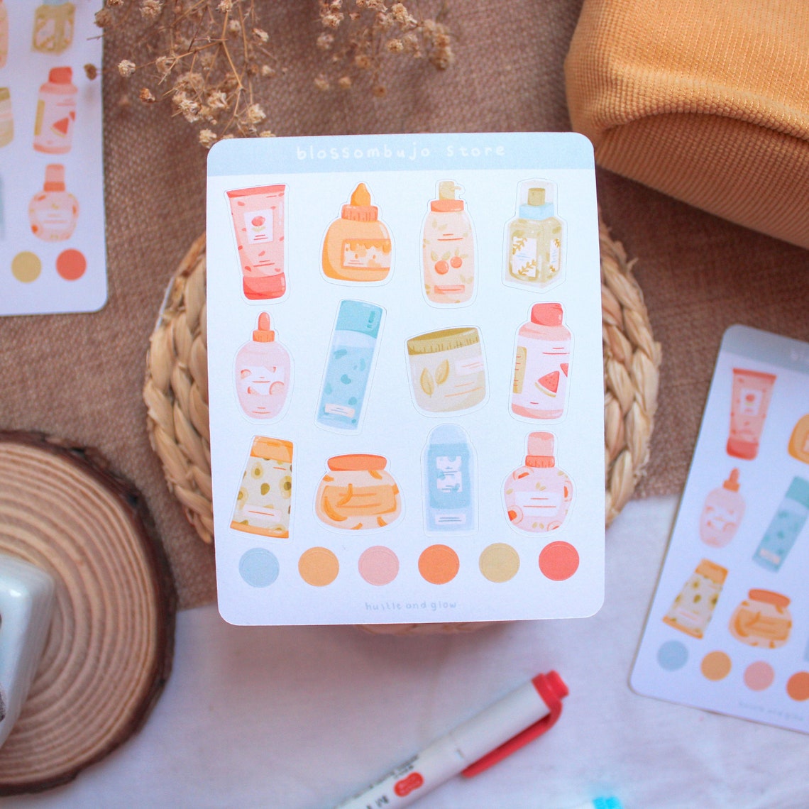 Stickersheet Skincare Bullet Journal Stickers Planner - Etsy
