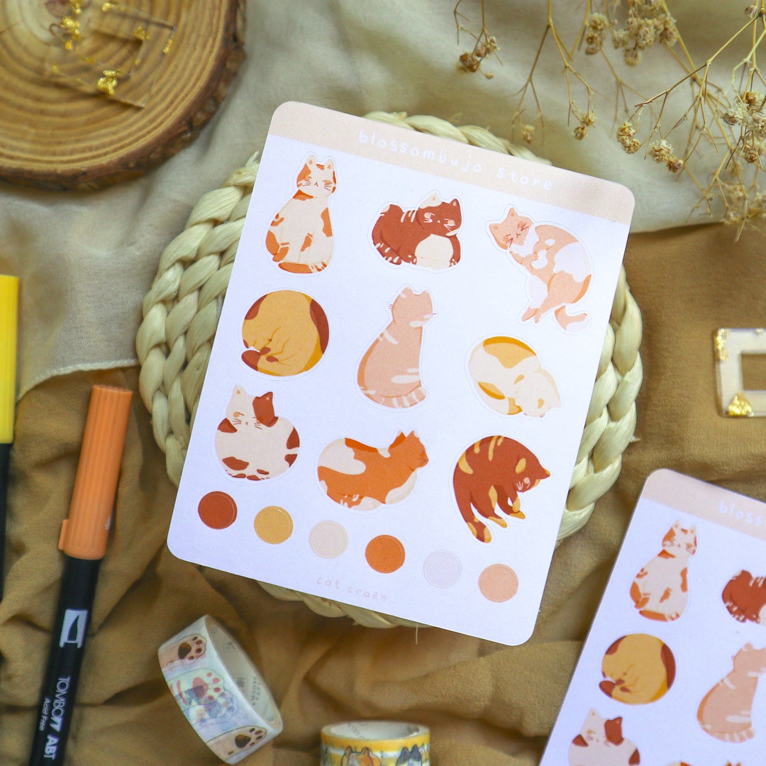 Stickersheet Cute Cats Bullet Journal Stickers Planner - Etsy