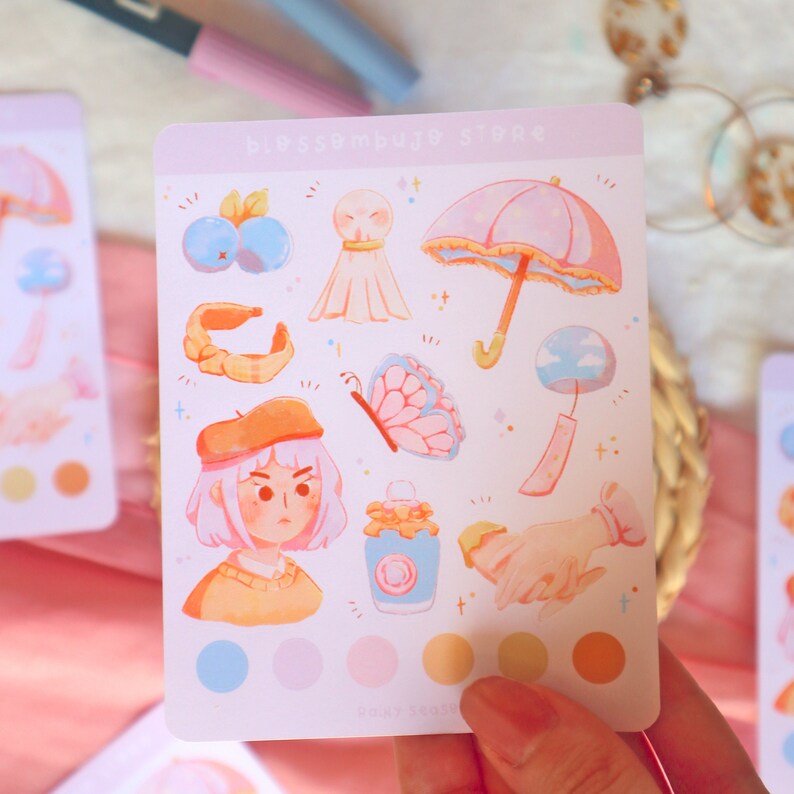 Stickersheet Rainy Season Bullet Journal Stickers Planner - Etsy