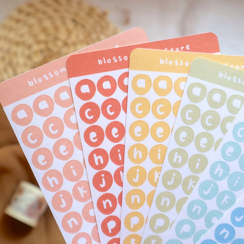 Stickersheet Alphabet Dots Bullet Journal Stickers - Etsy