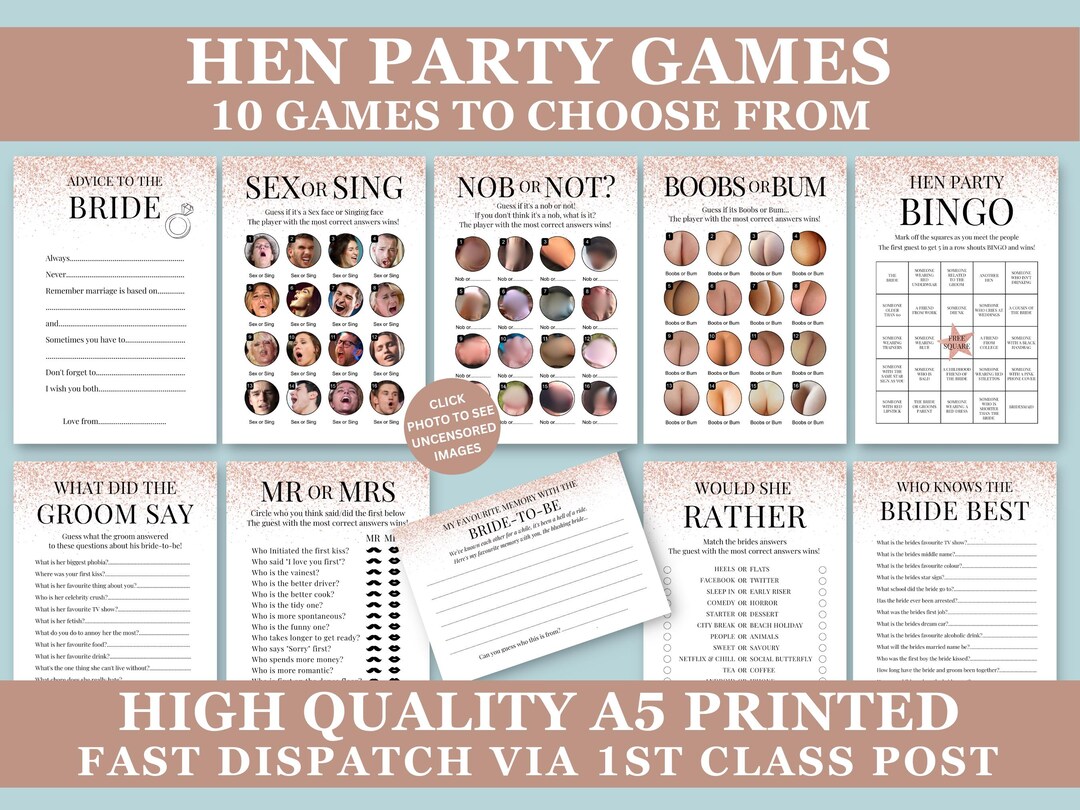 Rose Gold Hen Night Games, Bridal Shower Games, Bride to be Hen Night ...