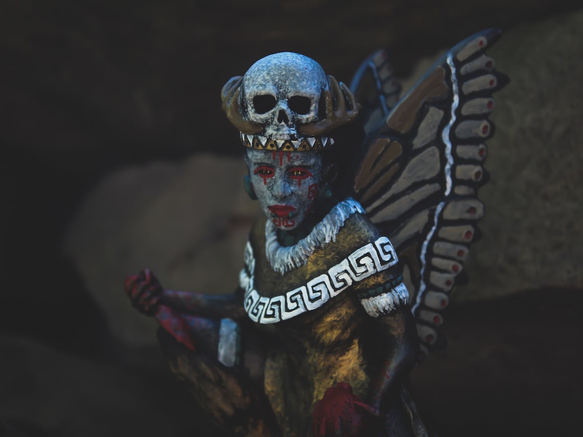 Itzpapalotl Statue Aztec Goddes Obsidian Butterfly Goddes - Etsy