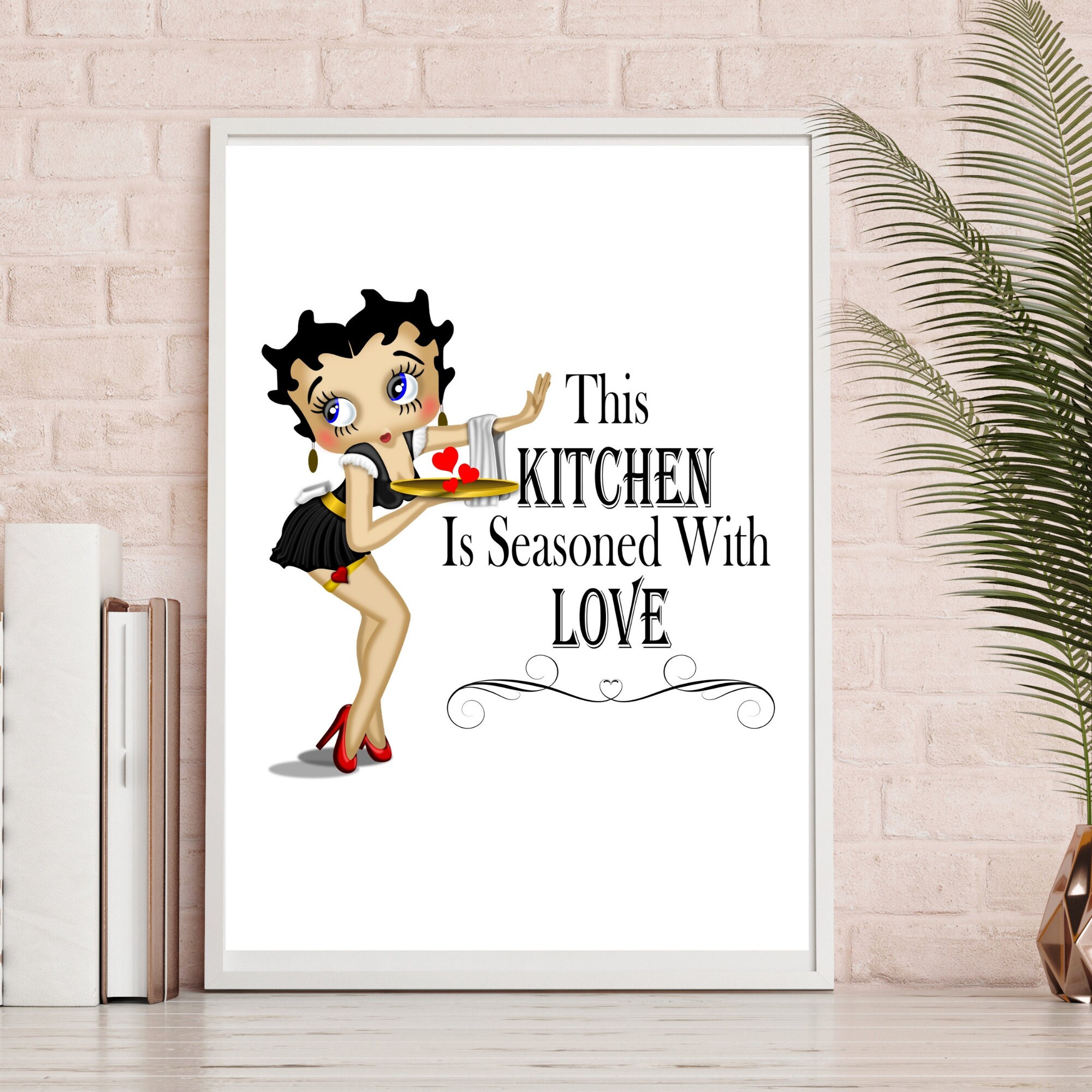Betty Boop 8x10 Instant Download This Kitchen is Seasoned With Love ...