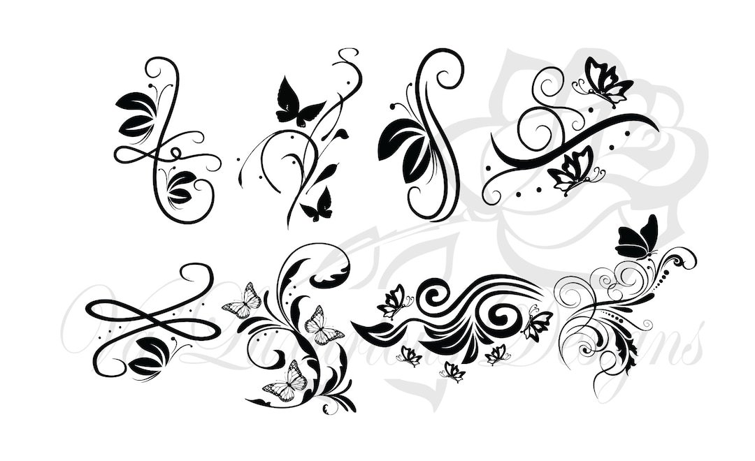 Butterfly Swirl Design Clipart SVG EPS PNG High Quality Butterflies ...