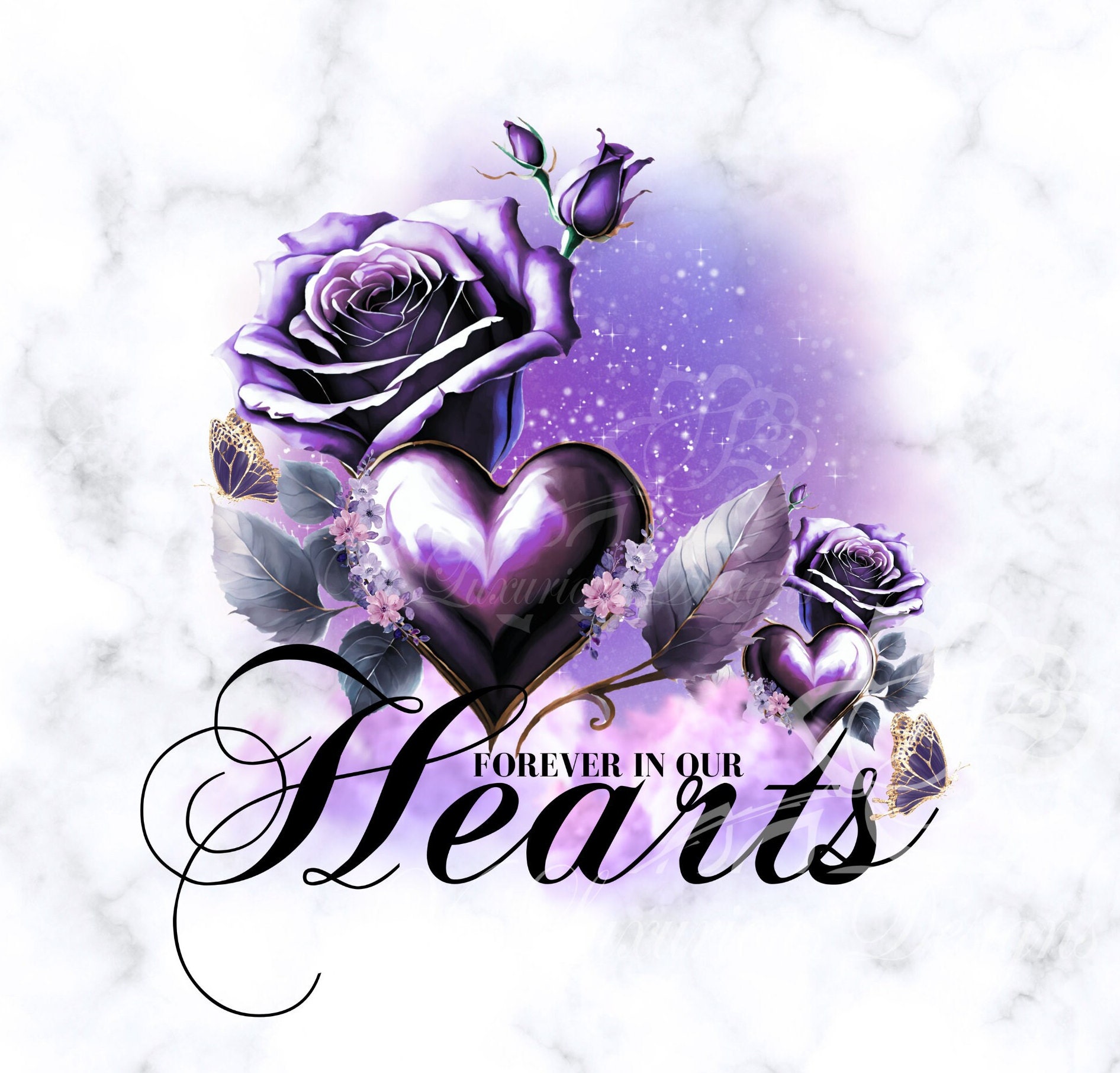 Memorial Forever in Our Hearts Clipart Sublimation - Etsy