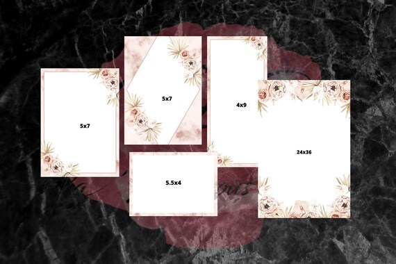 Digital Download DIY Blank Template Invitation Set Bundle Boho | Etsy