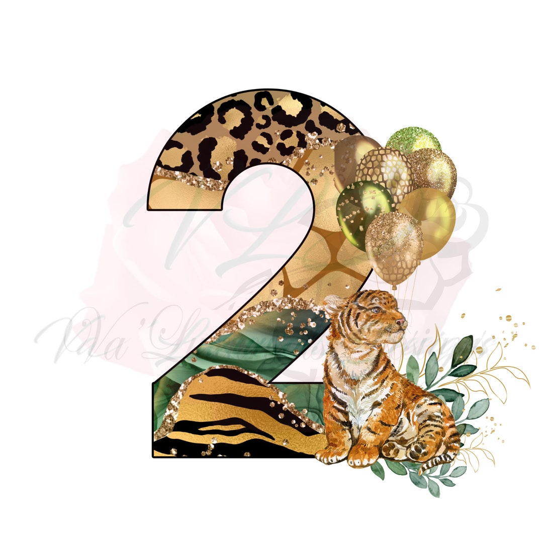 Number 2 Two Animal Glam Clipart Safari African Print PNG Download Wild ...