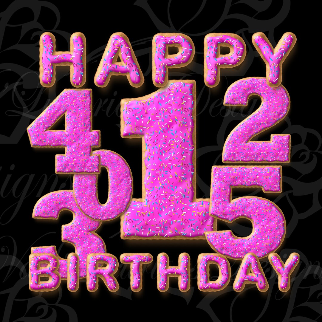 Donut Sprinkle Numbers Birthday Event PNG Download Clipart Elements - Etsy