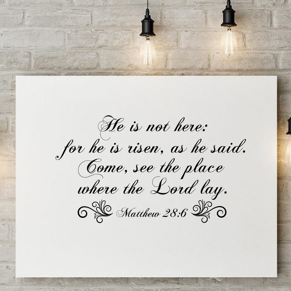 Matthew 28 6 - Etsy