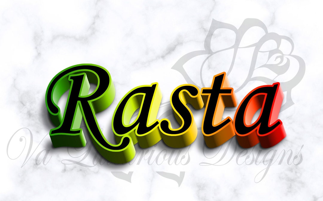Rasta Jamaican Clipart 3D Word PNG Download - Etsy