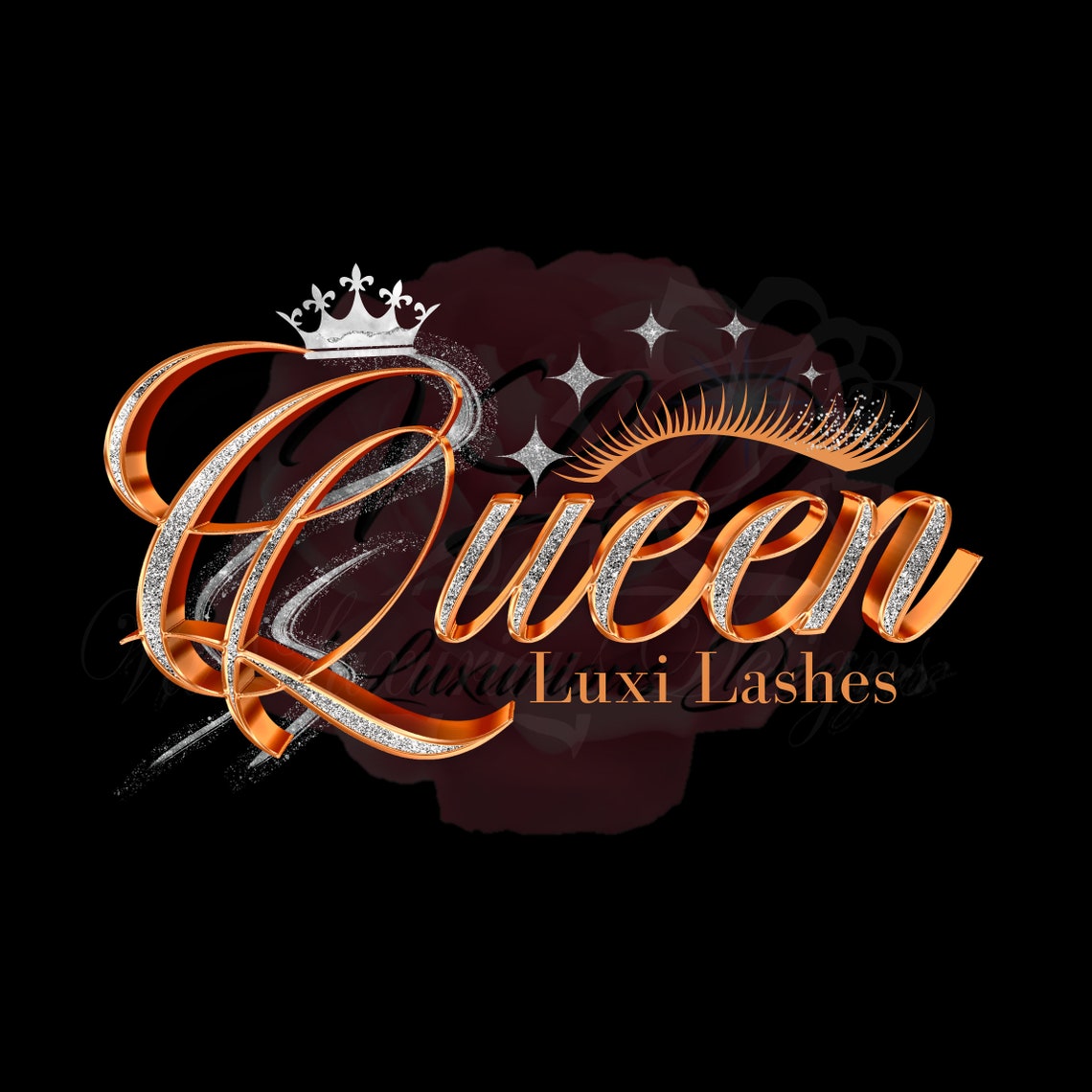 Queen Logo Design Lash Beauty Custom Glam Logo - Etsy