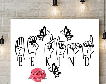 PNG Instant Download. Be Kind. Sign Language Hands. Equality - Etsy