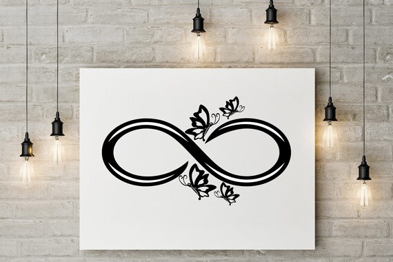 Elegant Butterflies Infinity Symbol Design Clipart SVG PNG | Etsy