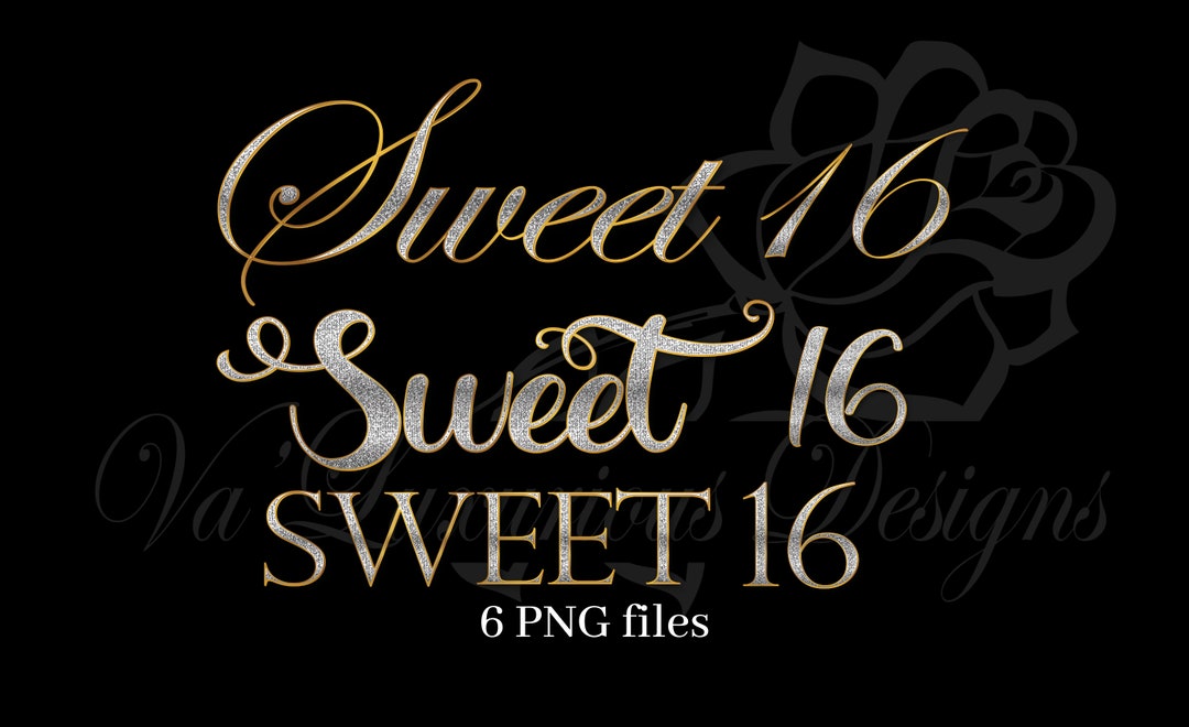 Sweet 16 Birthday Diamond Gold Texture PNG Digital Instant Download ...