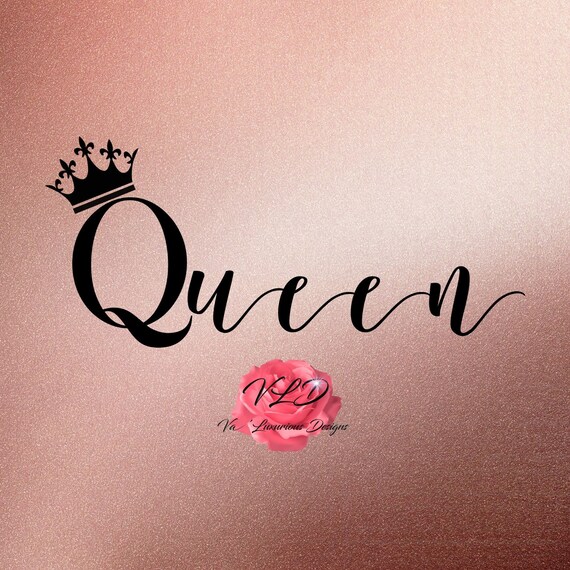 Queen Clipart With Crown Handwritten Font SVG PNG AI High | Etsy