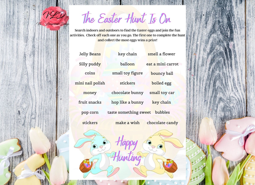 Easter Egg Hunt and Activity Printable Game Instant Download 5x7.5 Fun ...