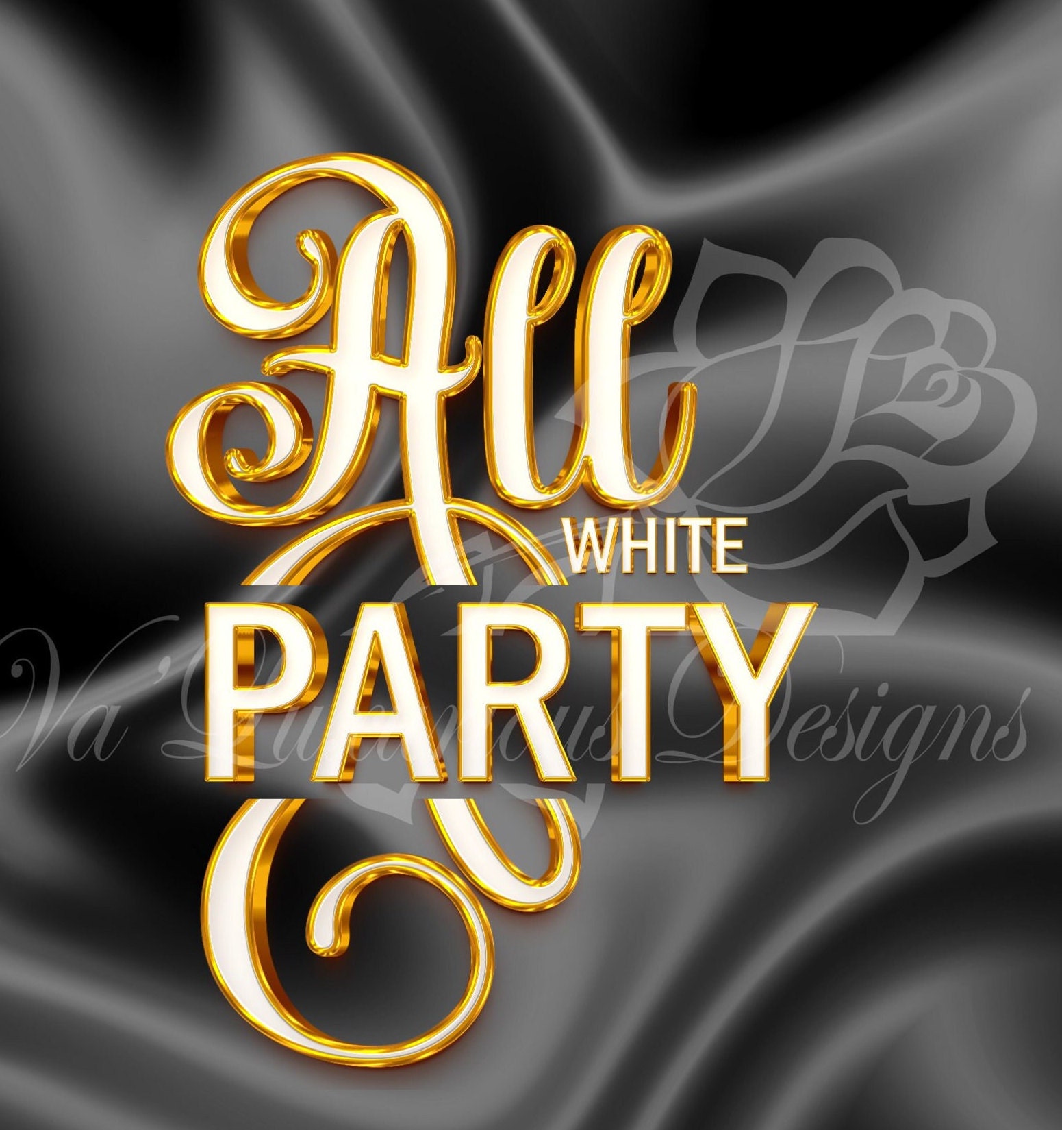 All White Party 3D Word - Etsy