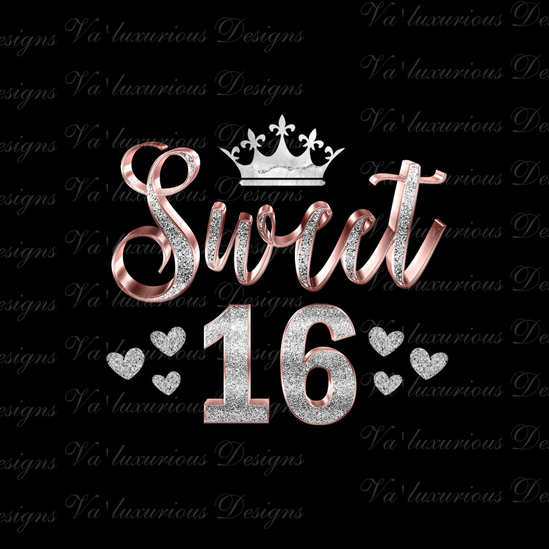 Sweet 16 Birthday Word Clipart - Etsy