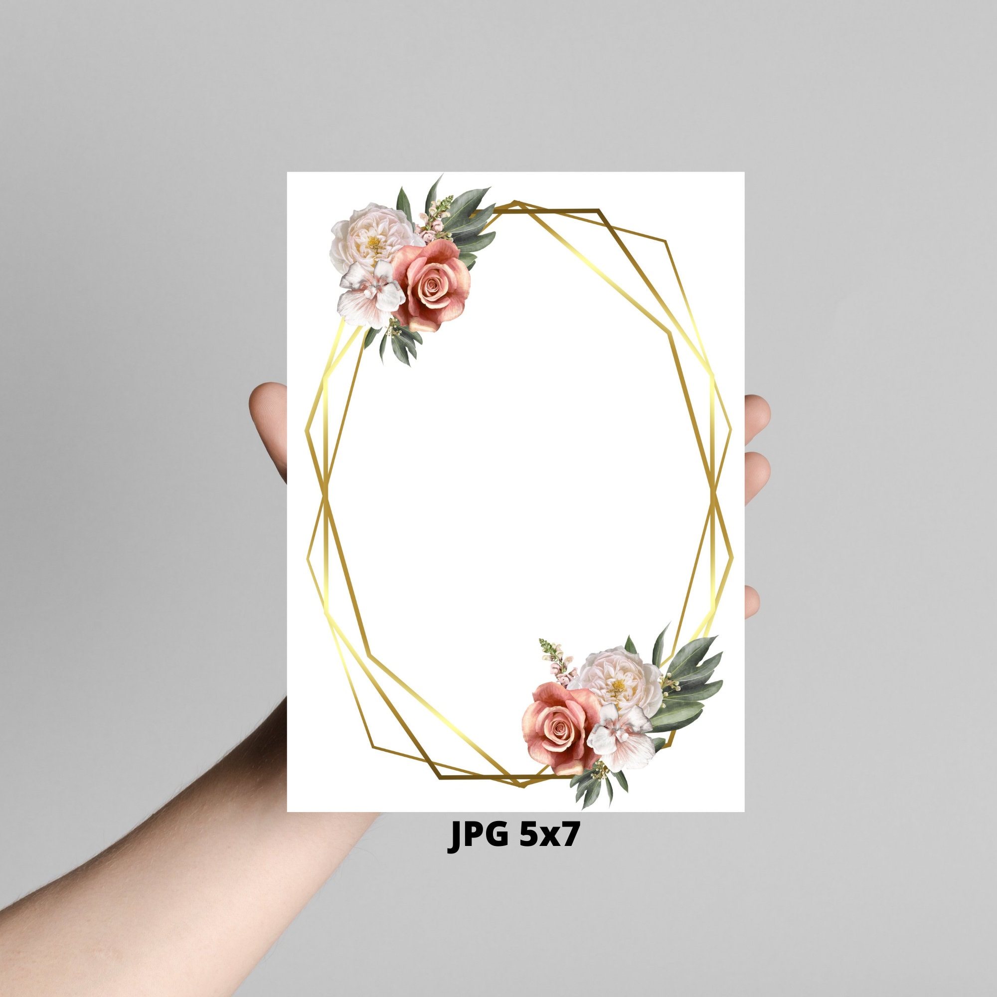 DIY Blank Template Invitation Gold Coral Greenery Party Event Wedding ...