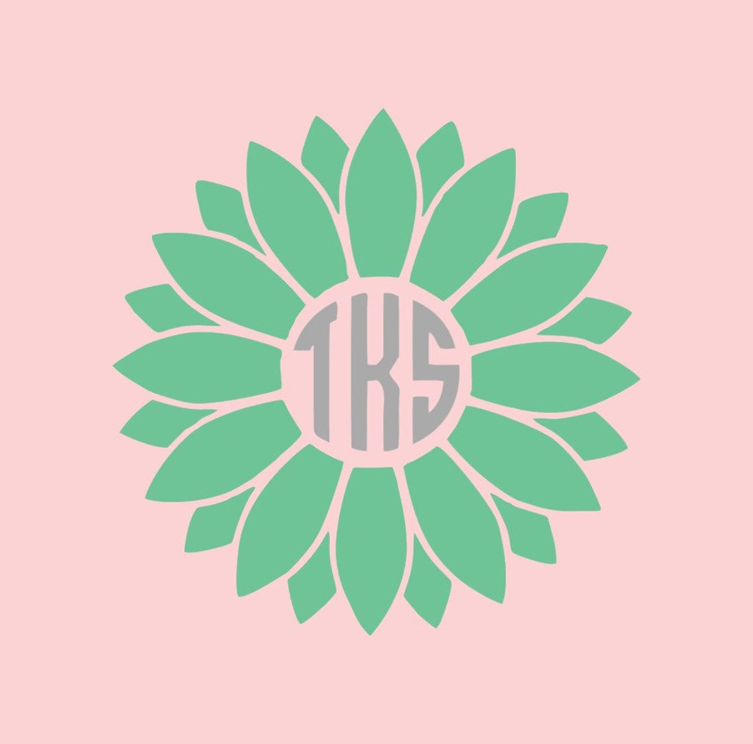 Sunflower Monogram Decal - Etsy