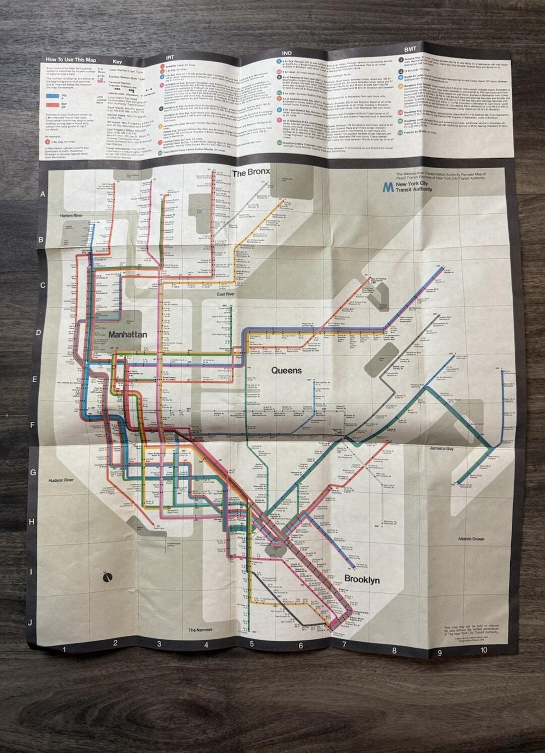 New York City Subway Map Vintage 1970s Guide Transit Authority Brochure ...