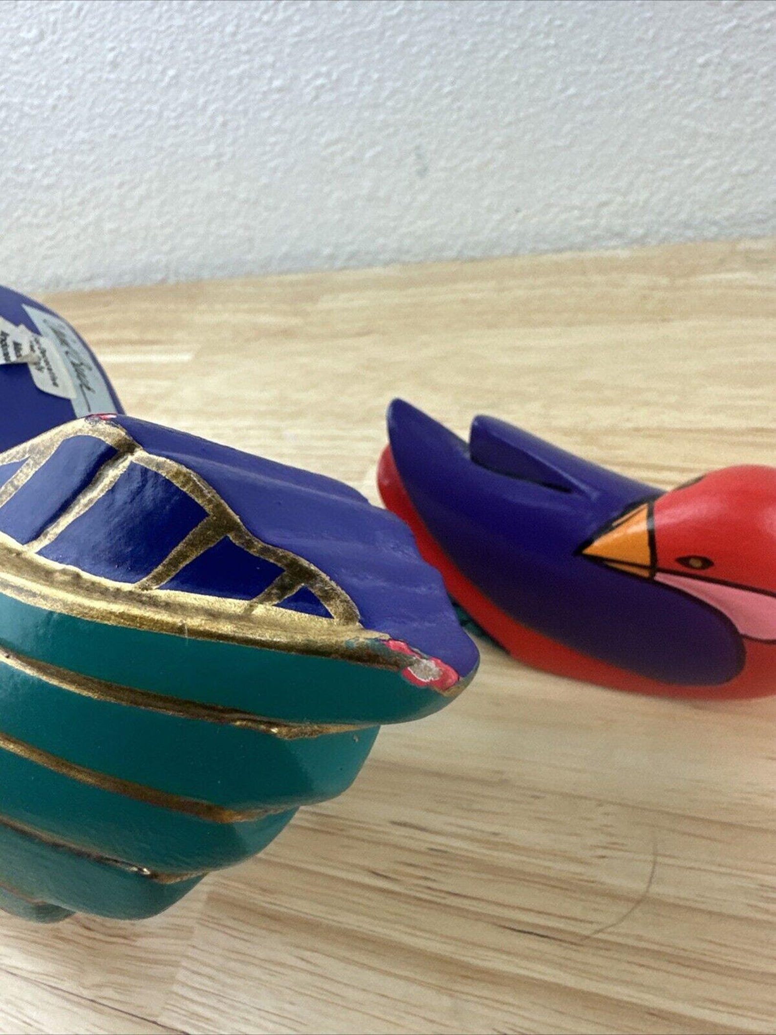 Vintage Laurel Burch Toucan Bird Wooden Folk Art Hand Carved Shelf ...