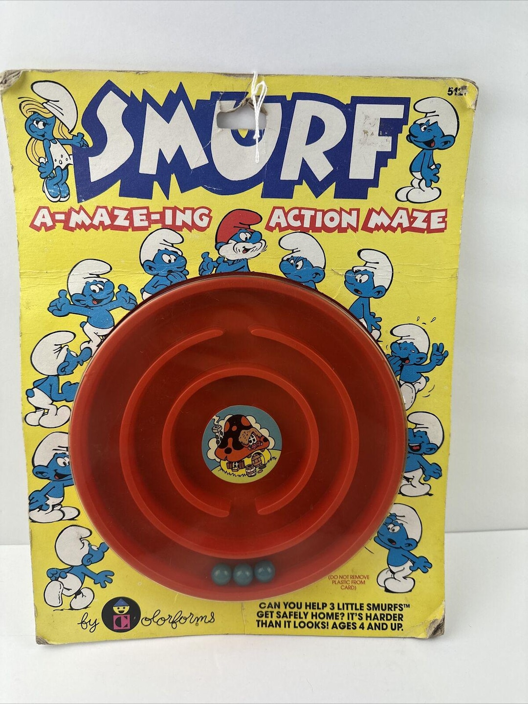 Smurf Amazing Action Maze Colorforms Sealed Has Wear Rare 1980’s ...