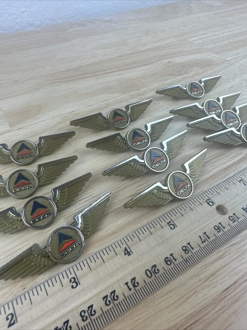 12 Delta Airlines Gold Pilot Wings Brooch Lapel Pin - Stoffel - Etsy