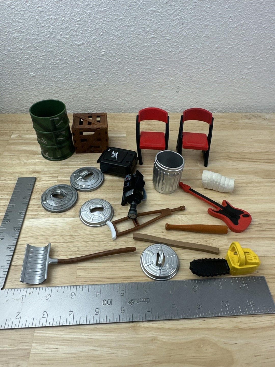 WWF WWE Action Figure Mixed Accessory Playset Lot, Guitars, Chairs ...