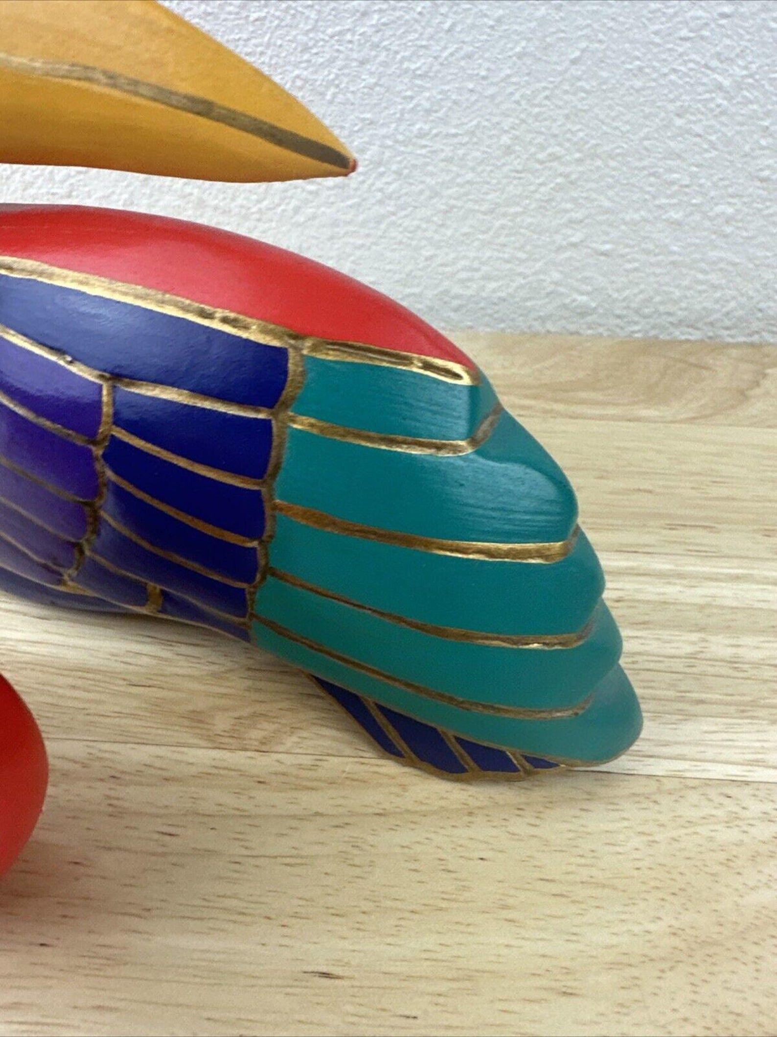 Vintage Laurel Burch Toucan Bird Wooden Folk Art Hand Carved Shelf ...