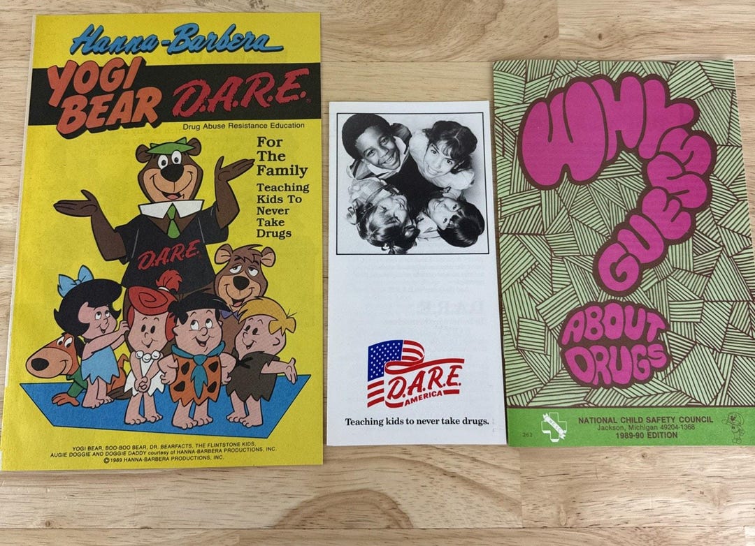Retro DARE Drug Prevention Booklets Lot Yogi Bear School Safety Anti ...