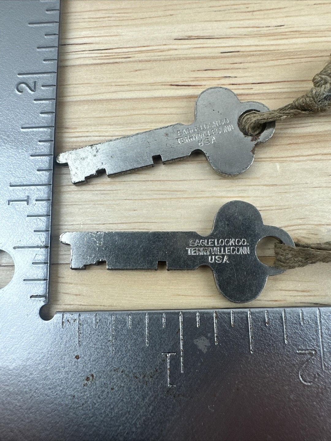 Eagle Lock Co Terryville Conn USA Flat Skeleton Key Match Pair Lot of 2 ...