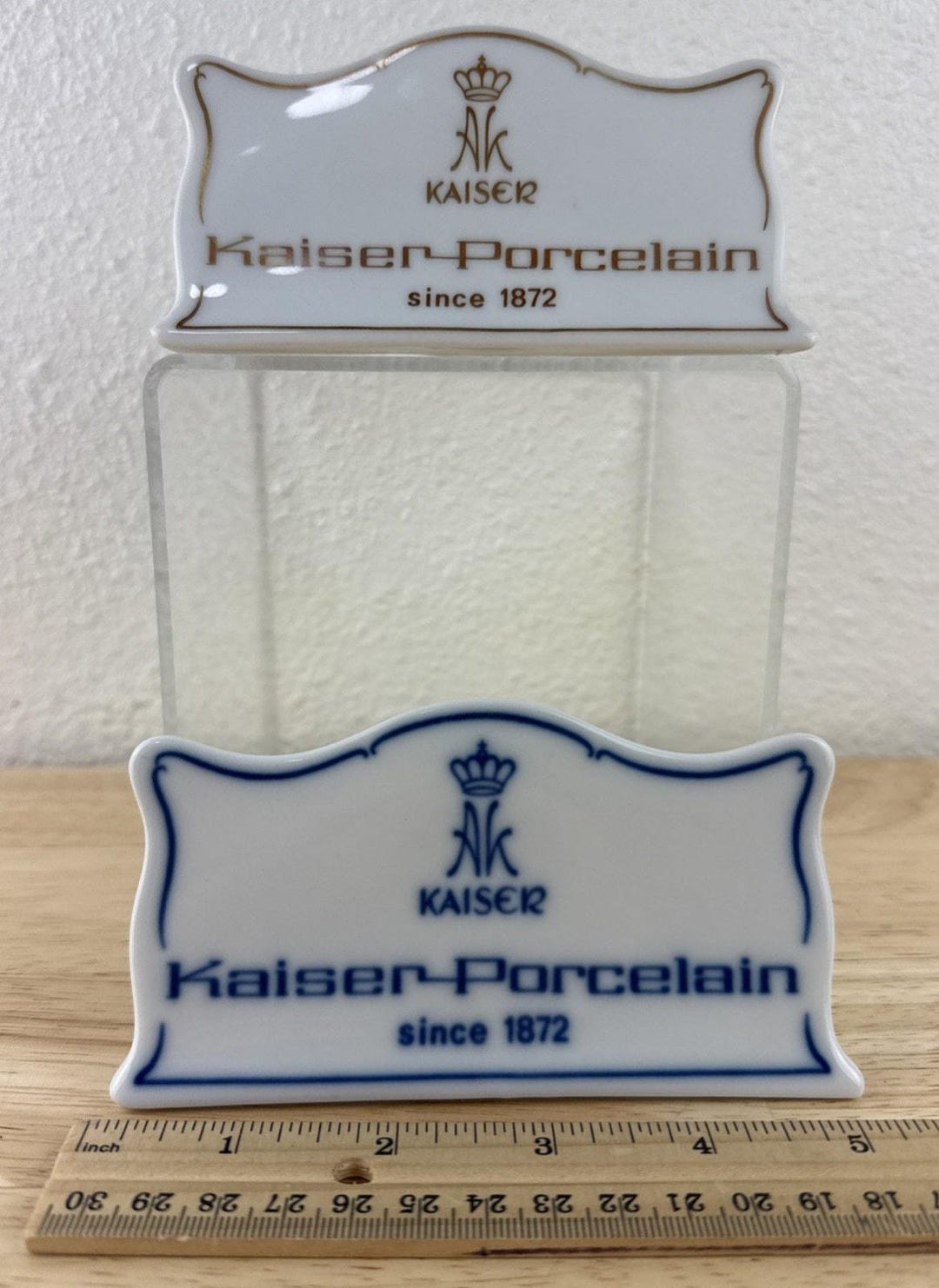 2 Kaiser-porcelain Store Display Signs Shelf Counter Advertisements ...