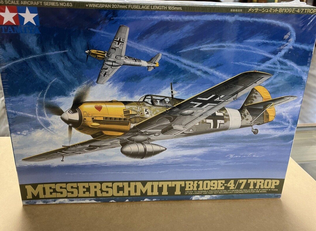 Tamiya 1/48 Model Kit Messerschmitt Bf109 E-4/7 Trop Model Kit 61063 - Etsy