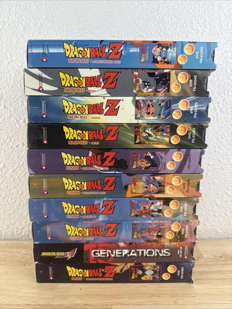 10 Mixed Dragon Ball Z VHS Tape Lot - Babidi, Fusion, Majin Buu, Series ...