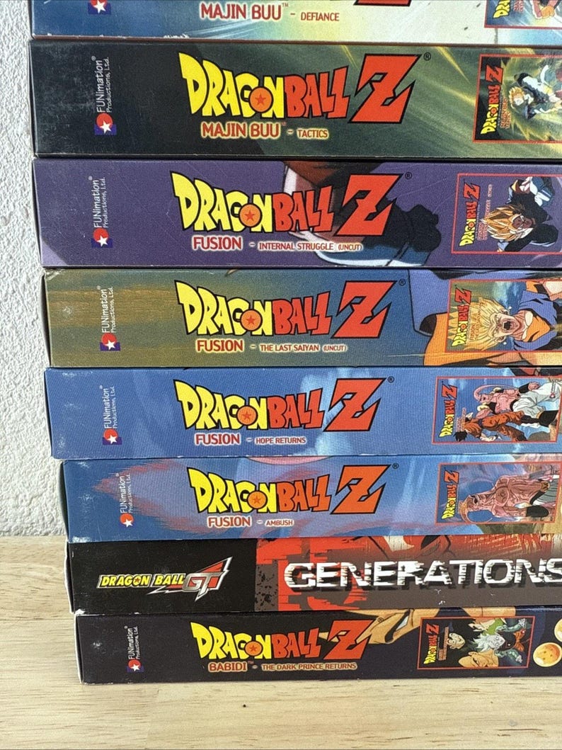 10 Mixed Dragon Ball Z VHS Tape Lot - Babidi, Fusion, Majin Buu, Series ...