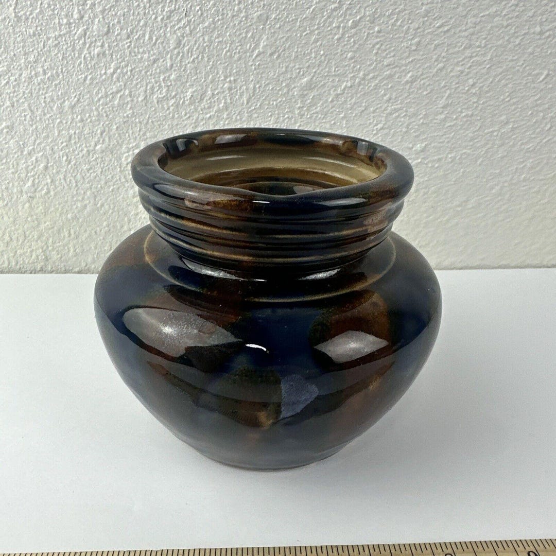 Aonian Reg Humidor Ceramic Tobacco Jar W/ Lid Made in England Navy Blue ...