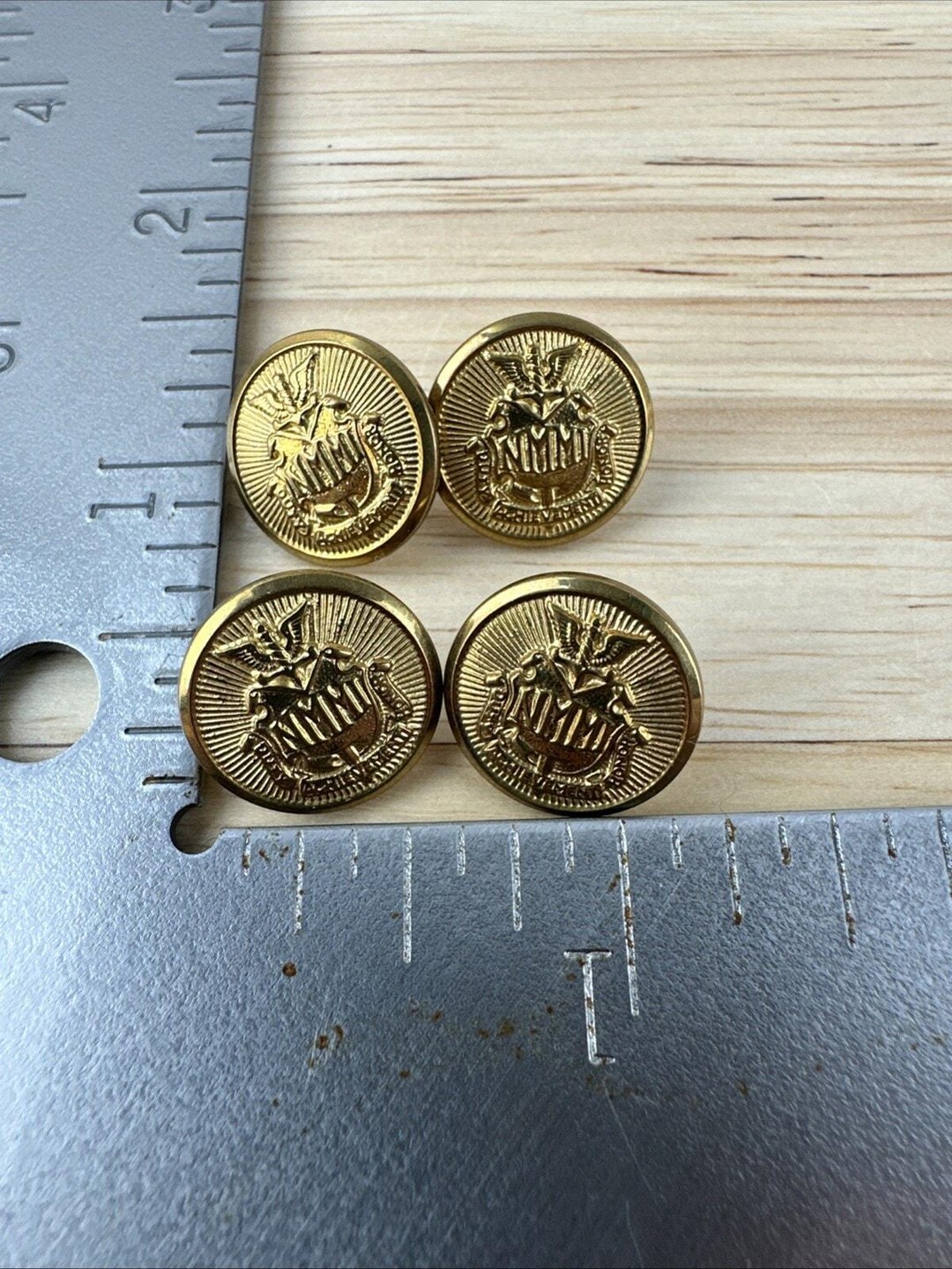 4 Vintage New Mexico Military Institute NMMI Crest Metal Buttons ...