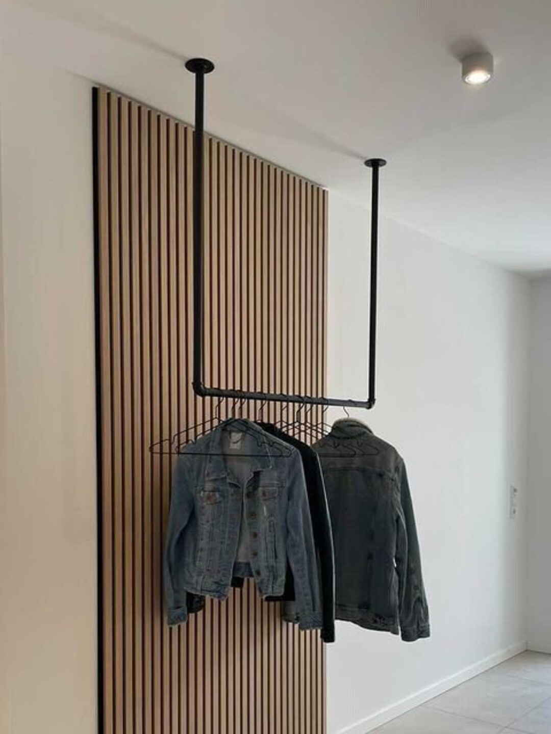 Hanging Coat Rail From Pamo. Designs Black Clothes Rail Made of Steel ...
