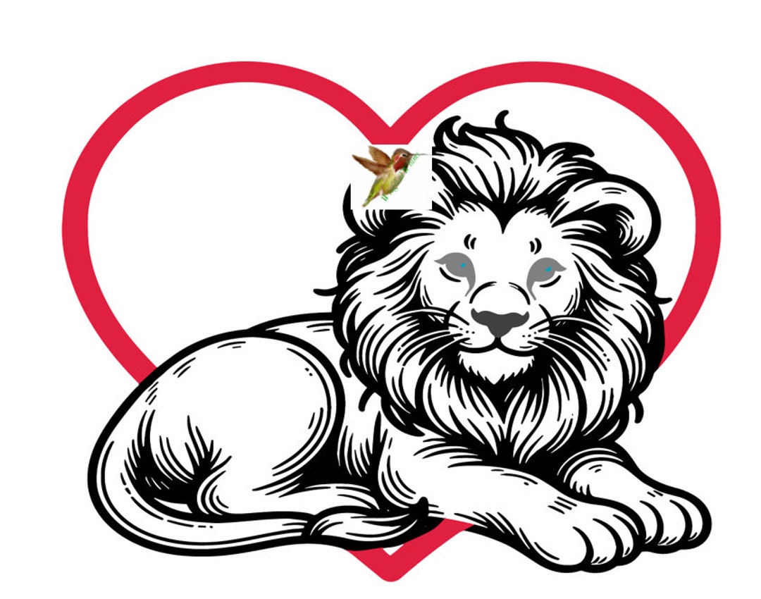 Lion With Heart Clipart Commercial Use PNG Digital Download Only ...