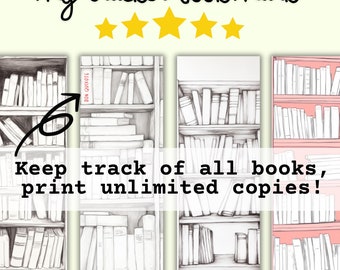 Printable Bookshelf Bookmarks, Reading Tracker, Coloring Bookmarks ...