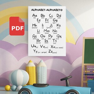 Alphabet Printable Poster, Alfabeto Printable, Alphabet Wall Art ...
